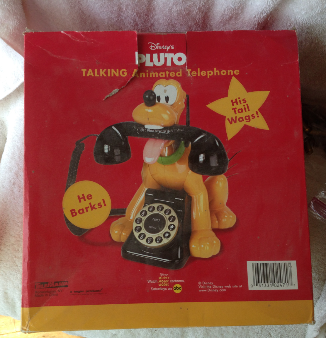 DISNEY`S PLUTO TALKING ANIMATED TELEPHONE BARKS WAGS TAIL EYES MOVE FCC ...