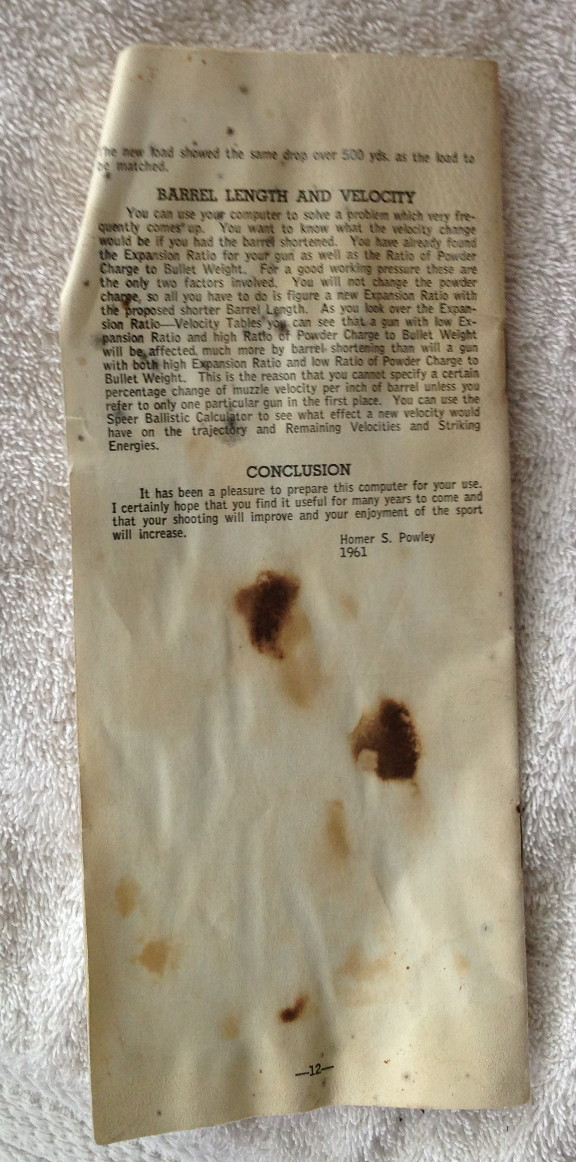 Powley Computer For Handloaders & Instruction Manual 1962 Perrygraf ...