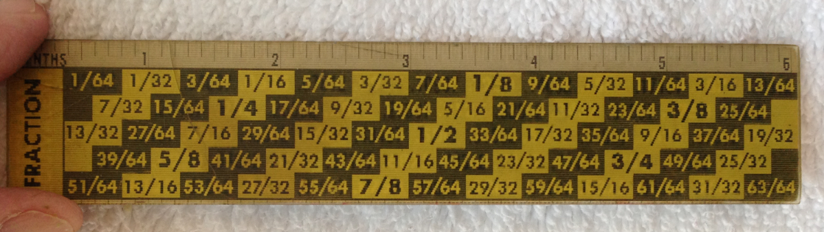 SIX-INCH FRACTION TO DECIMAL EQUIVALENT RULER FLIP VINTAGE HPL ...
