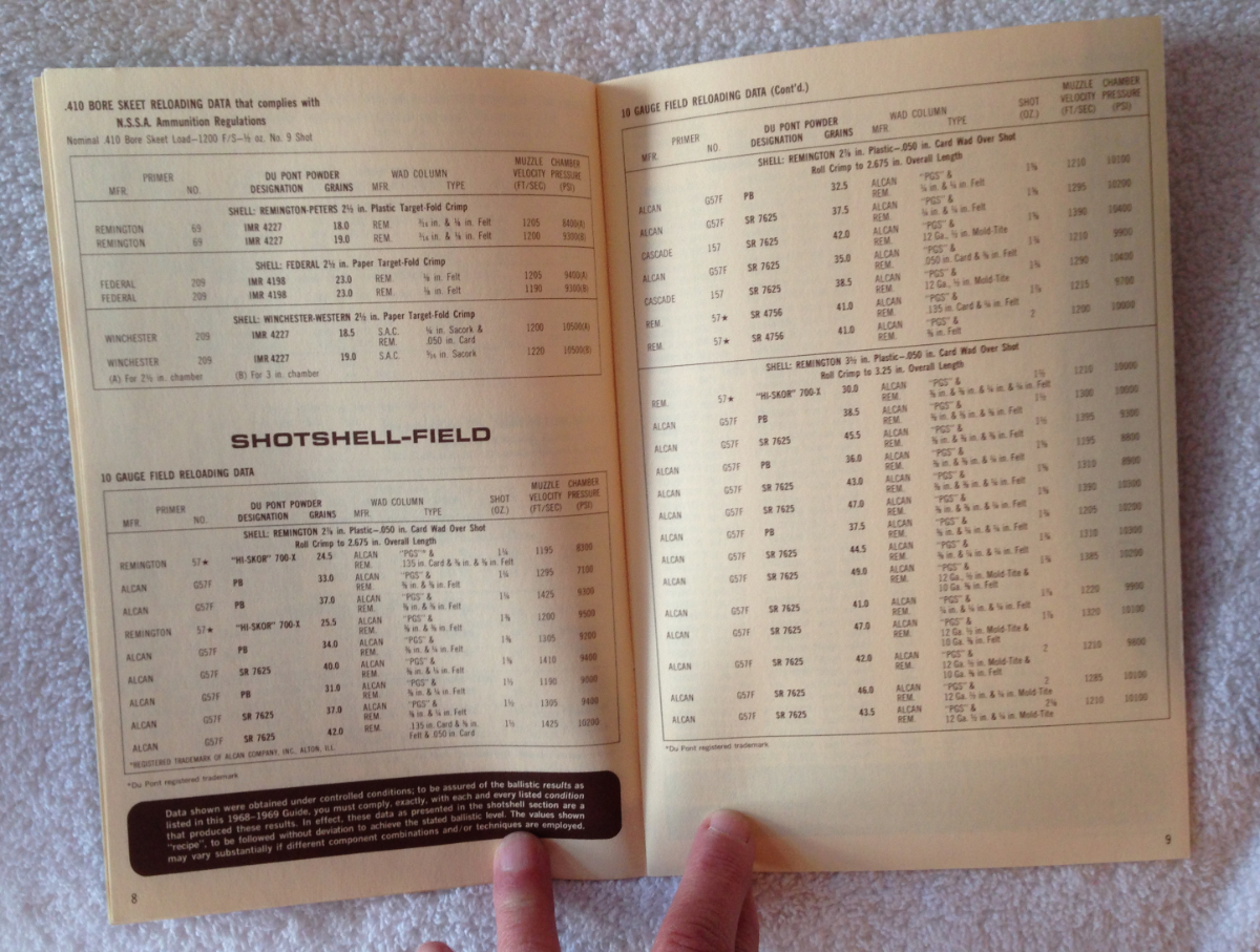 Dupont Handloader`S Guide To Powders For 1968-69 23 Pages Soft Cover ...