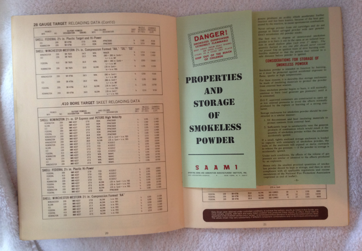Dupont Handloaders Guide For Smokeless Powders Shotshell Rifle Handgun ...