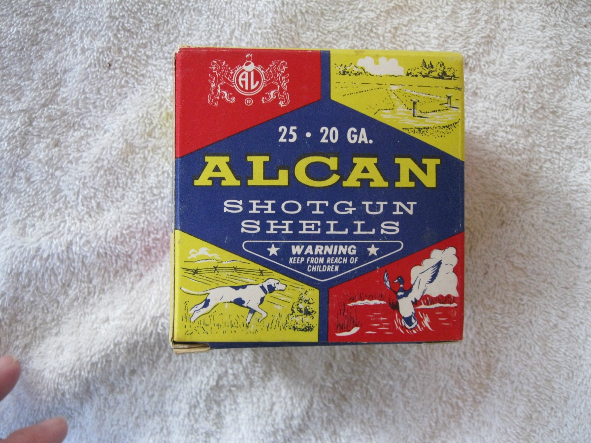 ALCAN 20 GAUGE SHOTGUN SHELLS EMPTY BOX VINTAGE SMOKELESS POWDER / 1213 ...