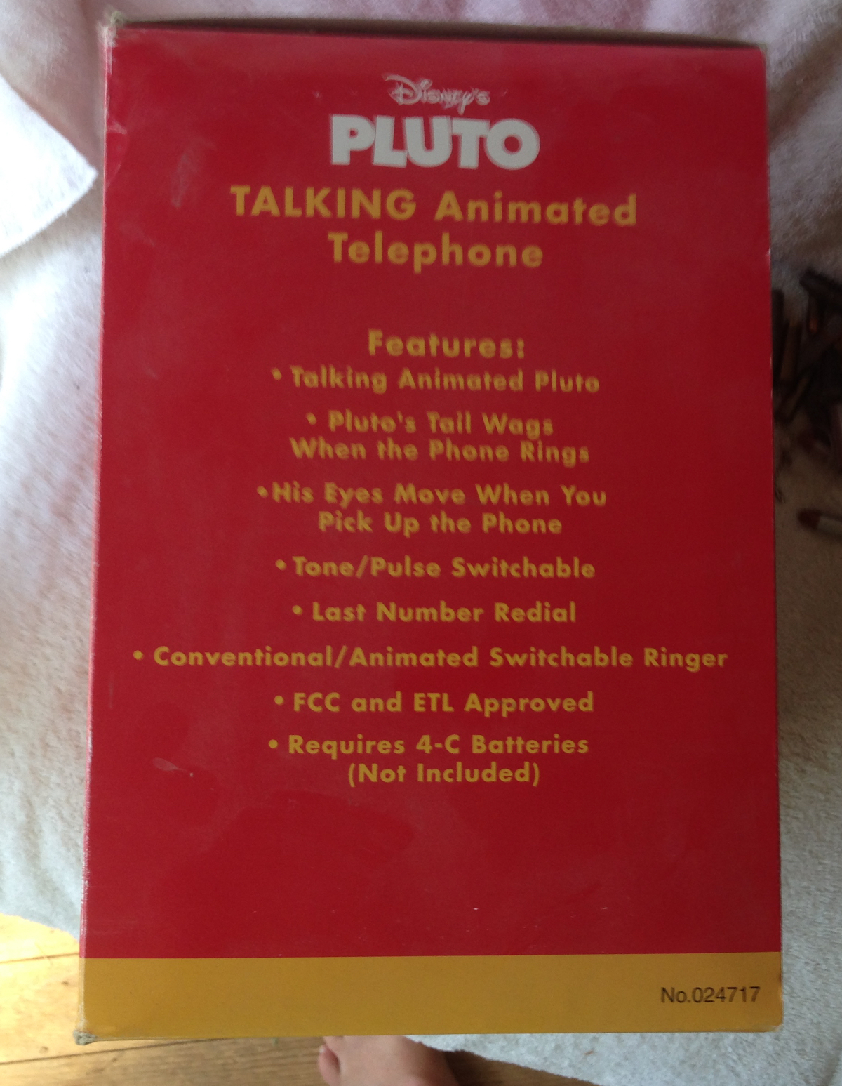 Disney`S Pluto Talking Animated Telephone Barks Wags Tail Eyes Move Fcc ...