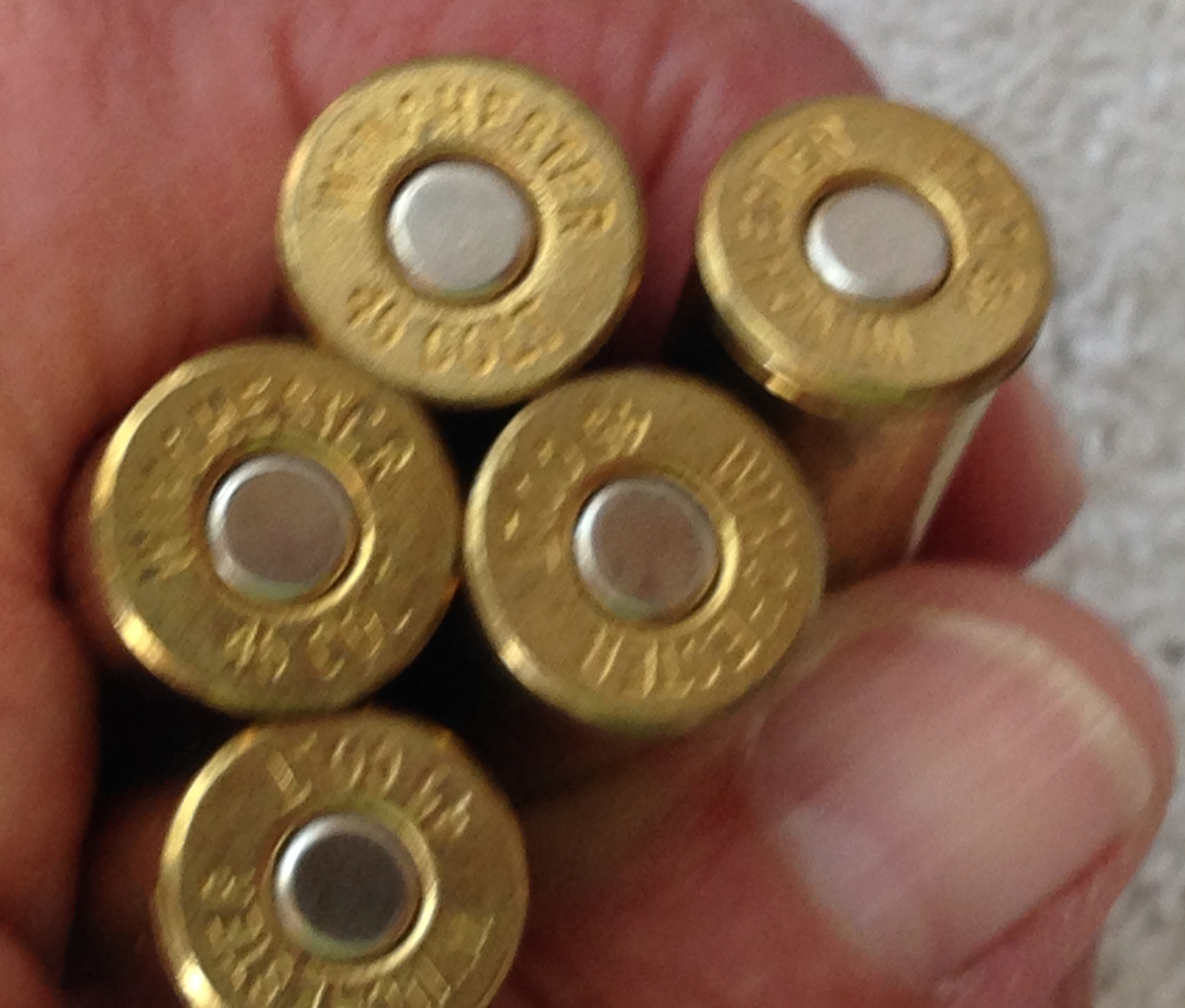 WINCHESTER .45 LONG COLT NEW PRIMED BRASS CARTRIDGE CASES 17 count ...