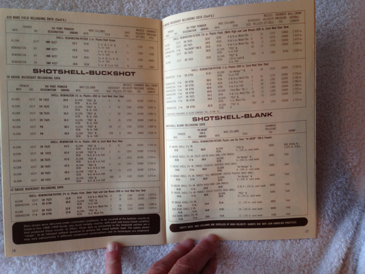 Dupont Handloader`S Guide To Powders For 1968-69 23 Pages Soft Cover ...