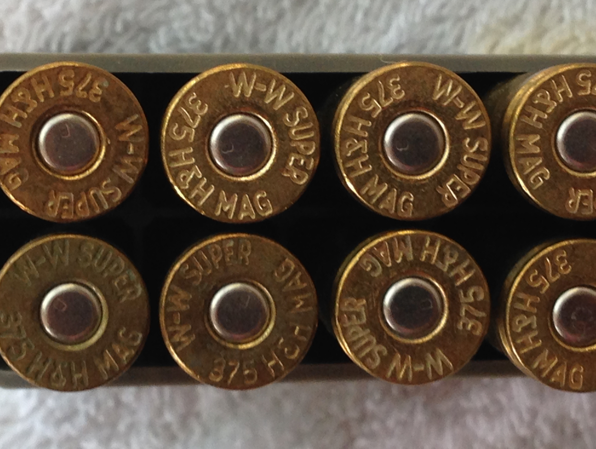 Winchester .375 H&H MAG AMMUNITION AMMO LOADED WITH ROUND BALLS BRASS ...