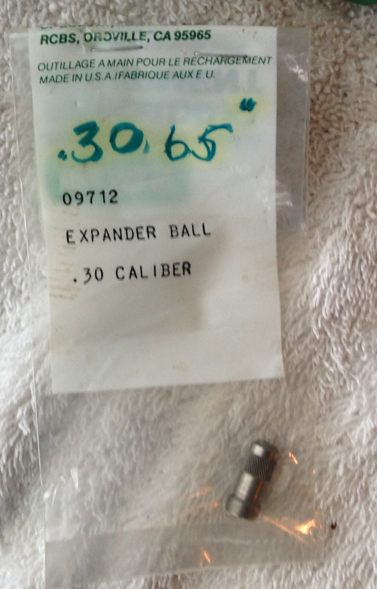 RCBS EXPANDER BALL .30 CALIBER 09712 / 0507-3 .30 Carbine 17301771 ...