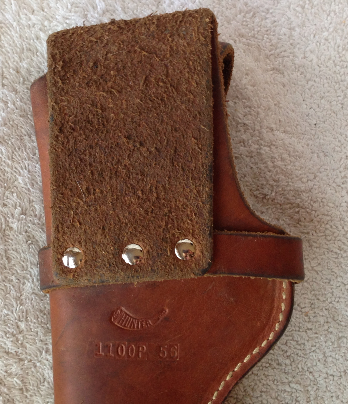 Hunter Leather Holster 1100p 56 Belt Slide Rivets Snaps / 0607-3 For ...