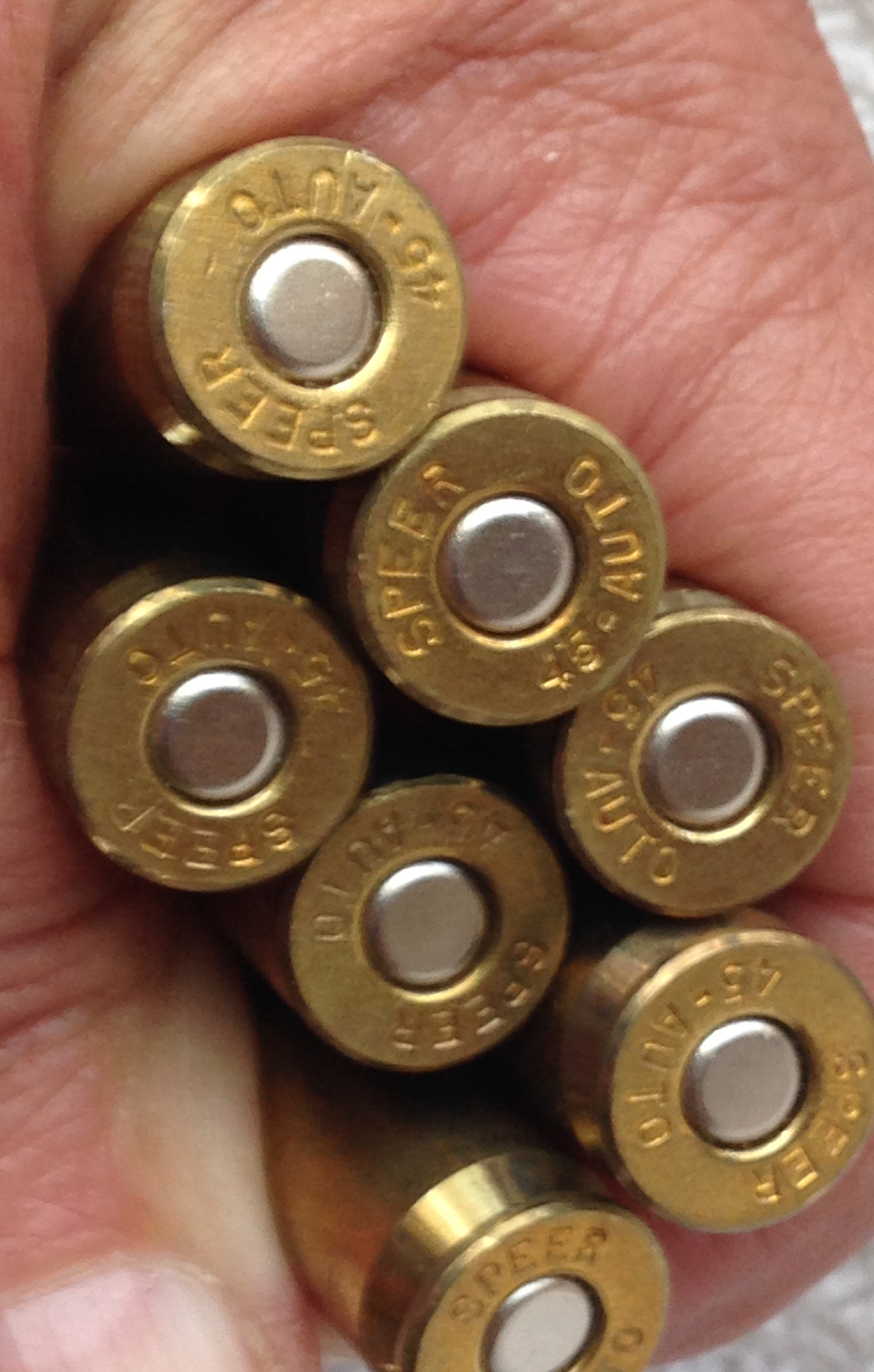 Speer .45 AUTO ACP AUTOMATIC COLT PISTOL AMMUNITION COPPER PLATED ROUND ...