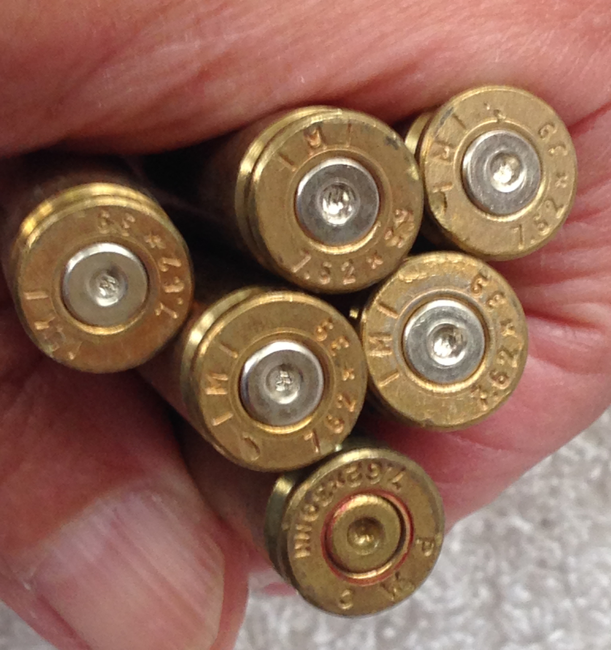 IMI & PMC 7.62 X 39 ONCE-FIRED BRASS CARTRIDGE CASES 16 count RELOADING ...