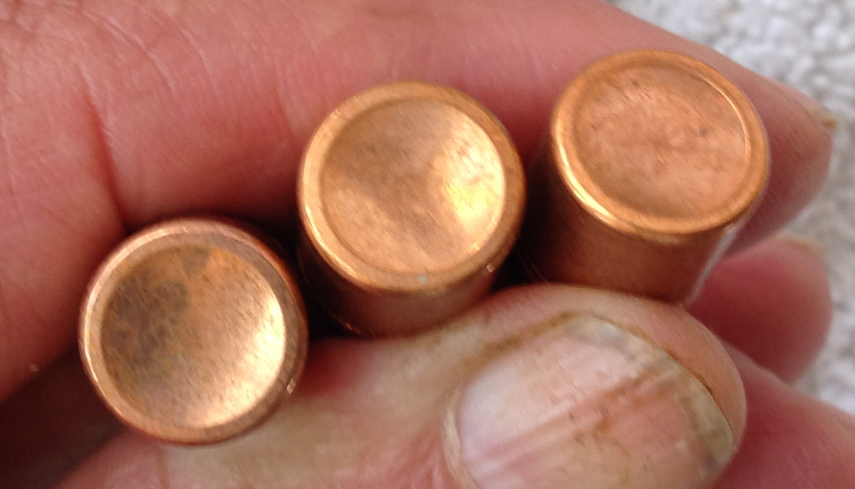 .45 CALIBER 300 GRAIN BULLETS CONCAVE BASE w/ FLAT EJECTOR SAMPLES ...