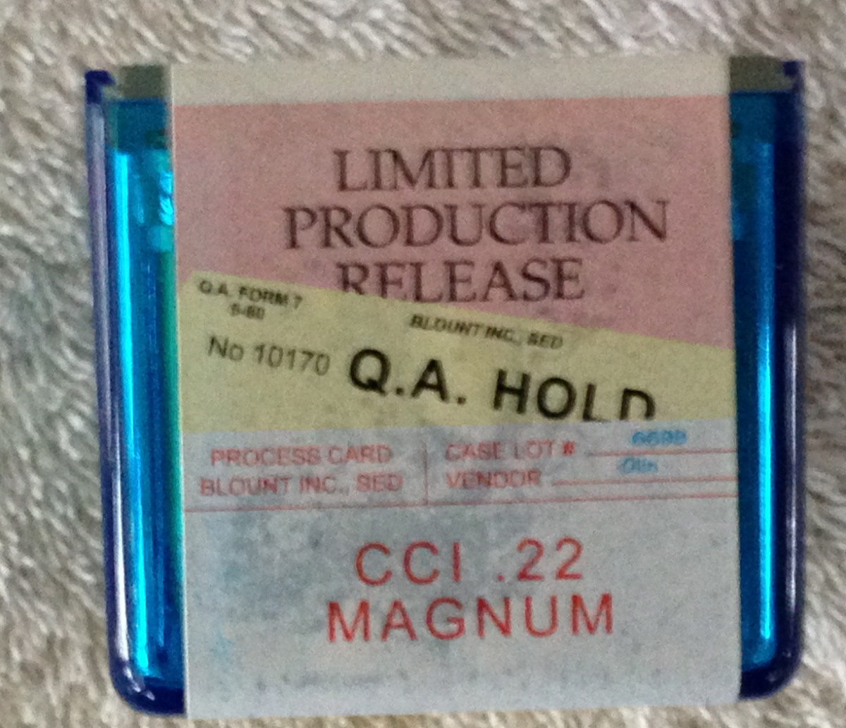 Cci Ammunition Commemorative 22 Magnum Robert Bob Evans 1999 Retirement ...