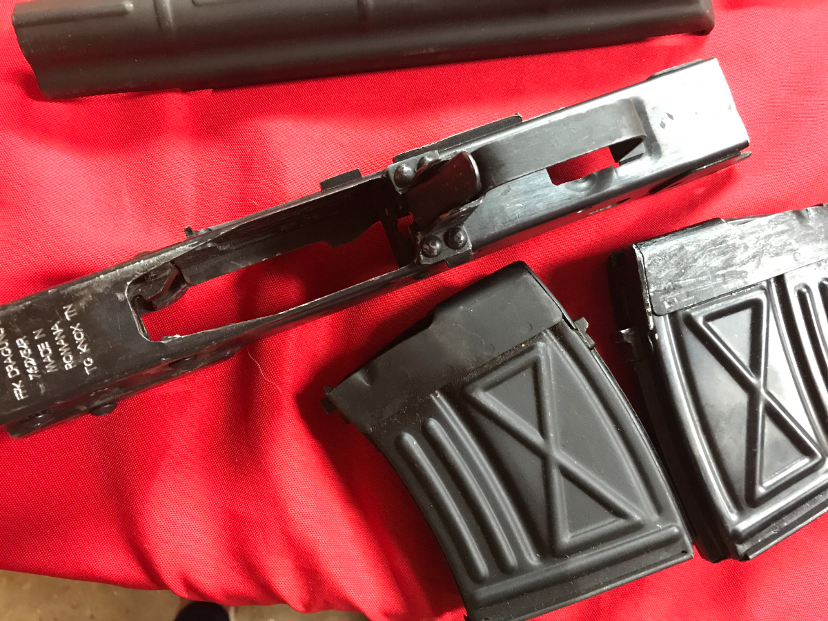 Romanian Fpk Dragunov Psl Receiver & Parts Kit W/ Scope & 2 Mags For ...