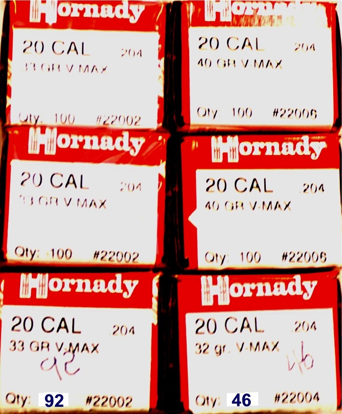 .20 cal. (.204 dia.) Bullets, 1,566 pcs. Multiple manufacturers ...