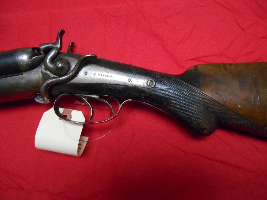 H. Pieper Liege Antique Black Powder Rifle, Sxs Combo 40/44 Rifle 12 Ga ...