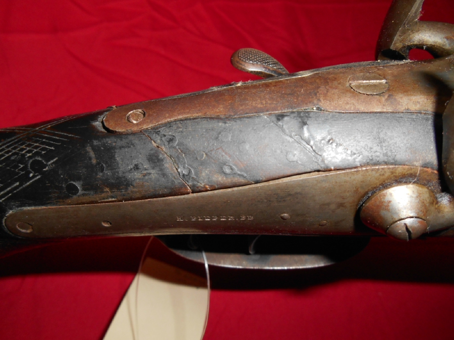 H. Pieper Liege Antique Black Powder Rifle, Sxs Combo 40/44 Rifle 12 Ga ...