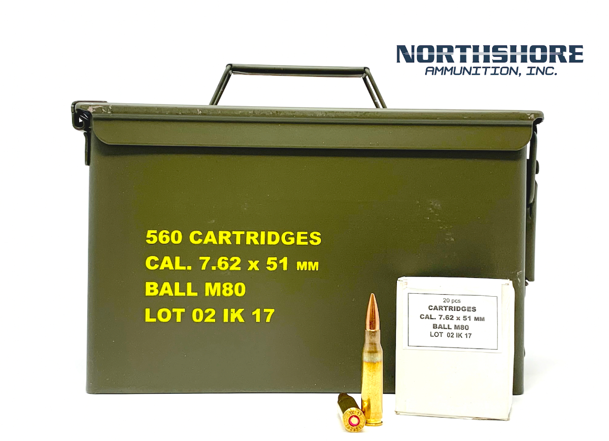 Igman 7.62x51 Mil Spec Ball M80 .308, 560 Round Ammo Can 7.62 Nato For ...