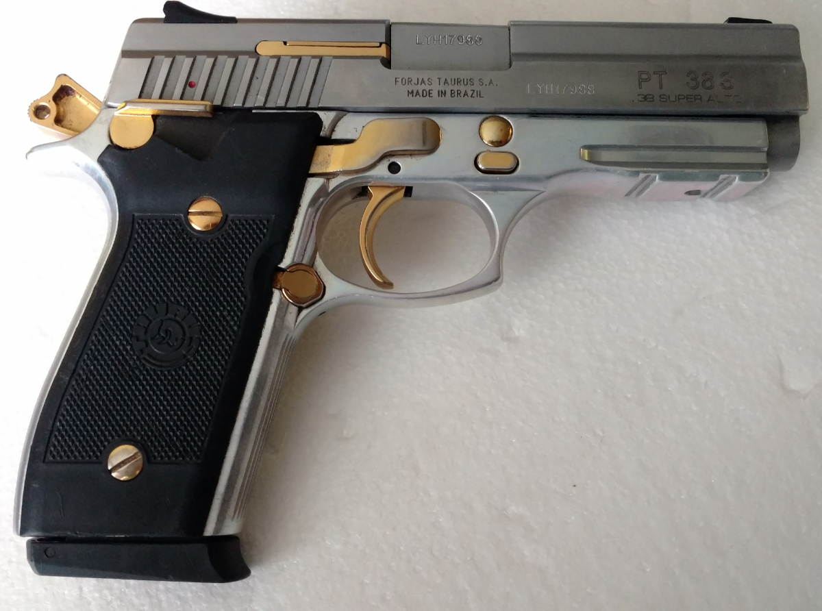 Taurus Pt38s With Gold Accents, Factory Black Plastic Grips, 2-10 Rd ...