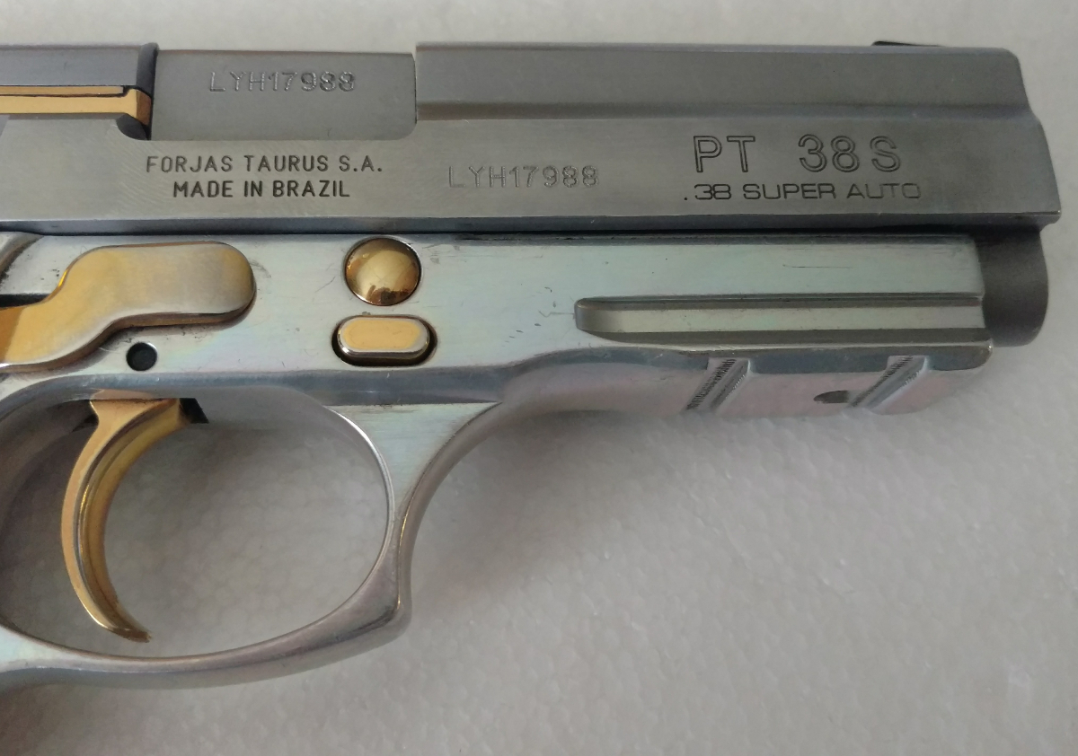 Taurus Pt38s With Gold Accents, Factory Black Plastic Grips, 2-10 Rd ...