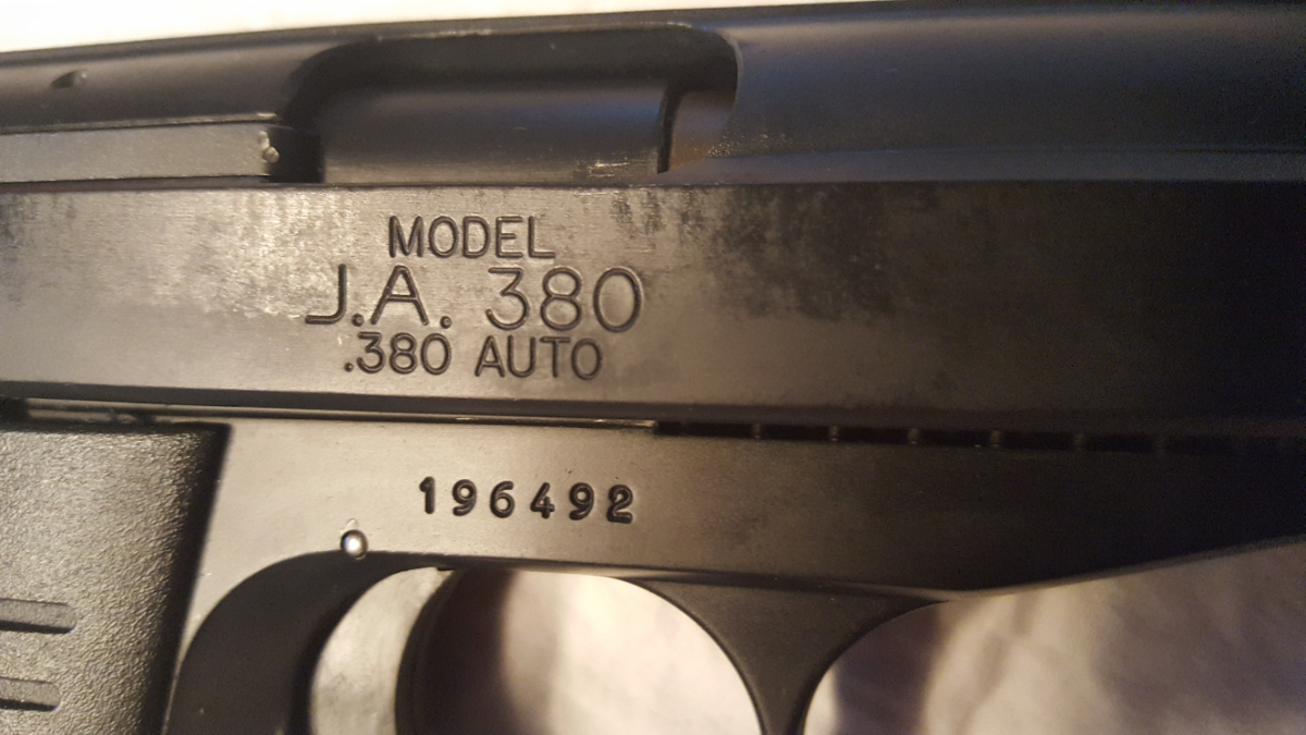 Jimenez Arms Made In Las Vegas, Nv Usa Model J.A. 380 .380 Auto Serial ...