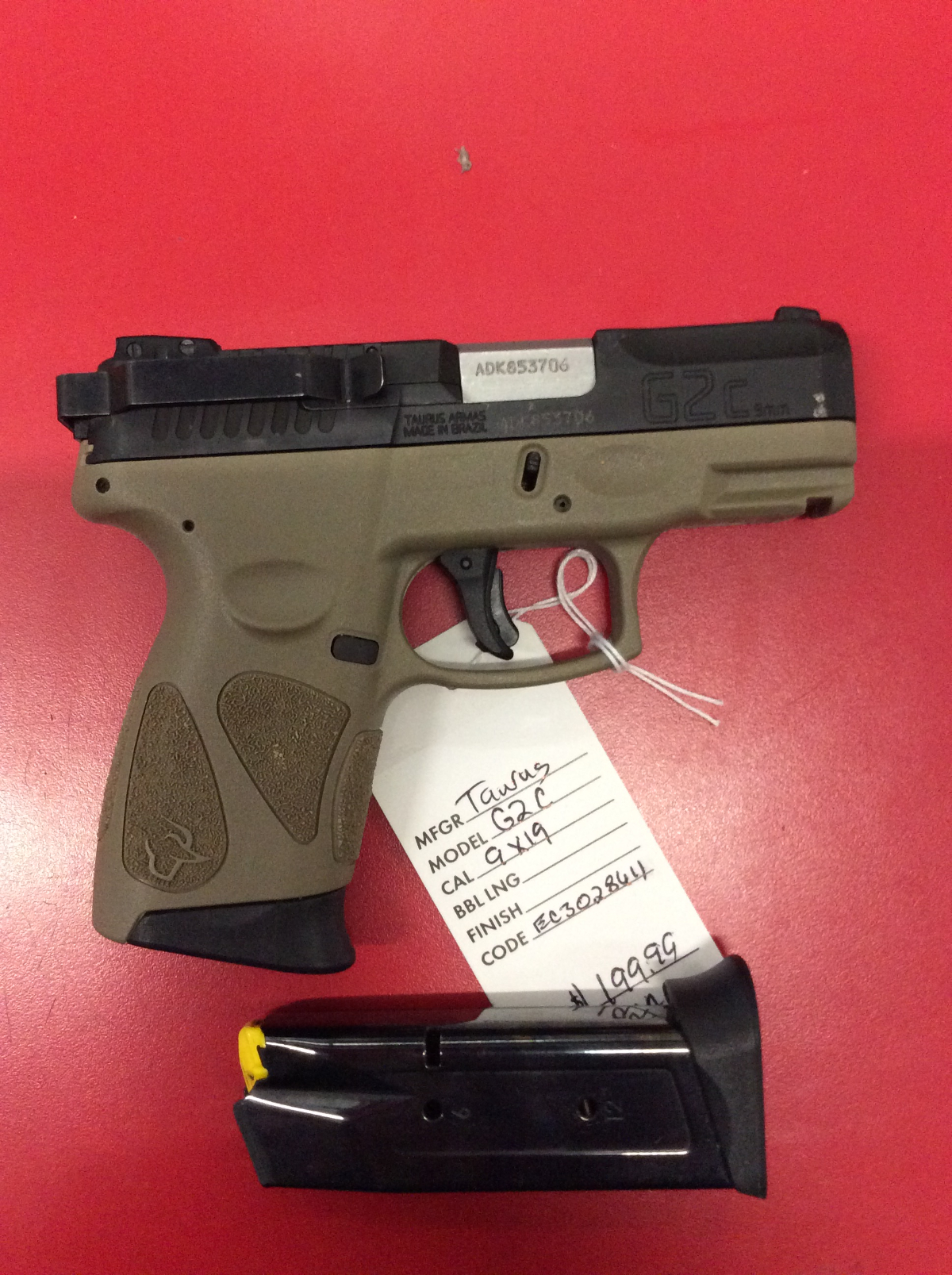 Taurus G2C Tan w/extra magazine 9mm Luger 17316144 - GunAuction.com