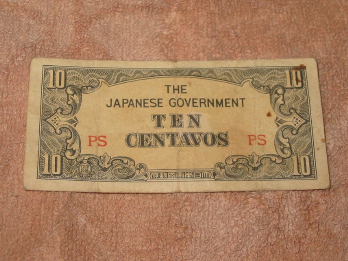 Ww2 Philippine 10 Centavo Japanese Occupation Note For Sale at ...