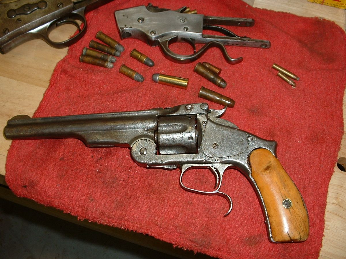 Smith & Wesson Schofield Russian 44 Bone Handles,Was Nickle But Gray ...