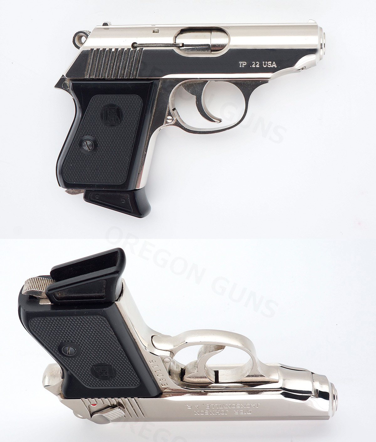 Iver Johnson Tp 22 Double Action Semiauto .22 Lr Nickel Finish Pistol ...