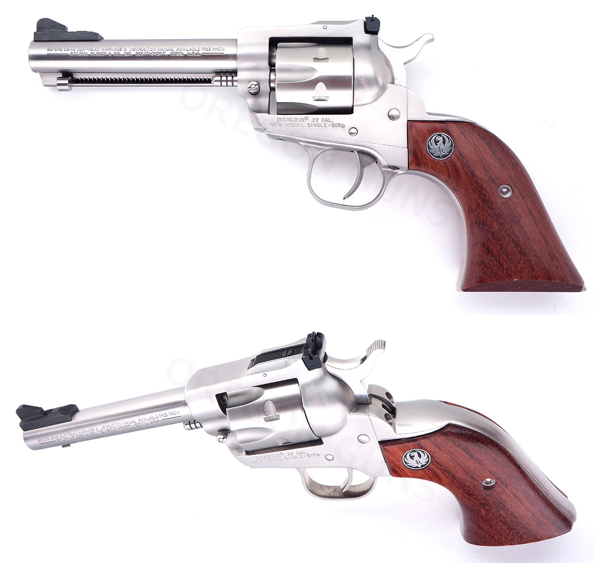 Ruger New Model Single-Six Stainless Revolver Two Cylinders .22lr ...