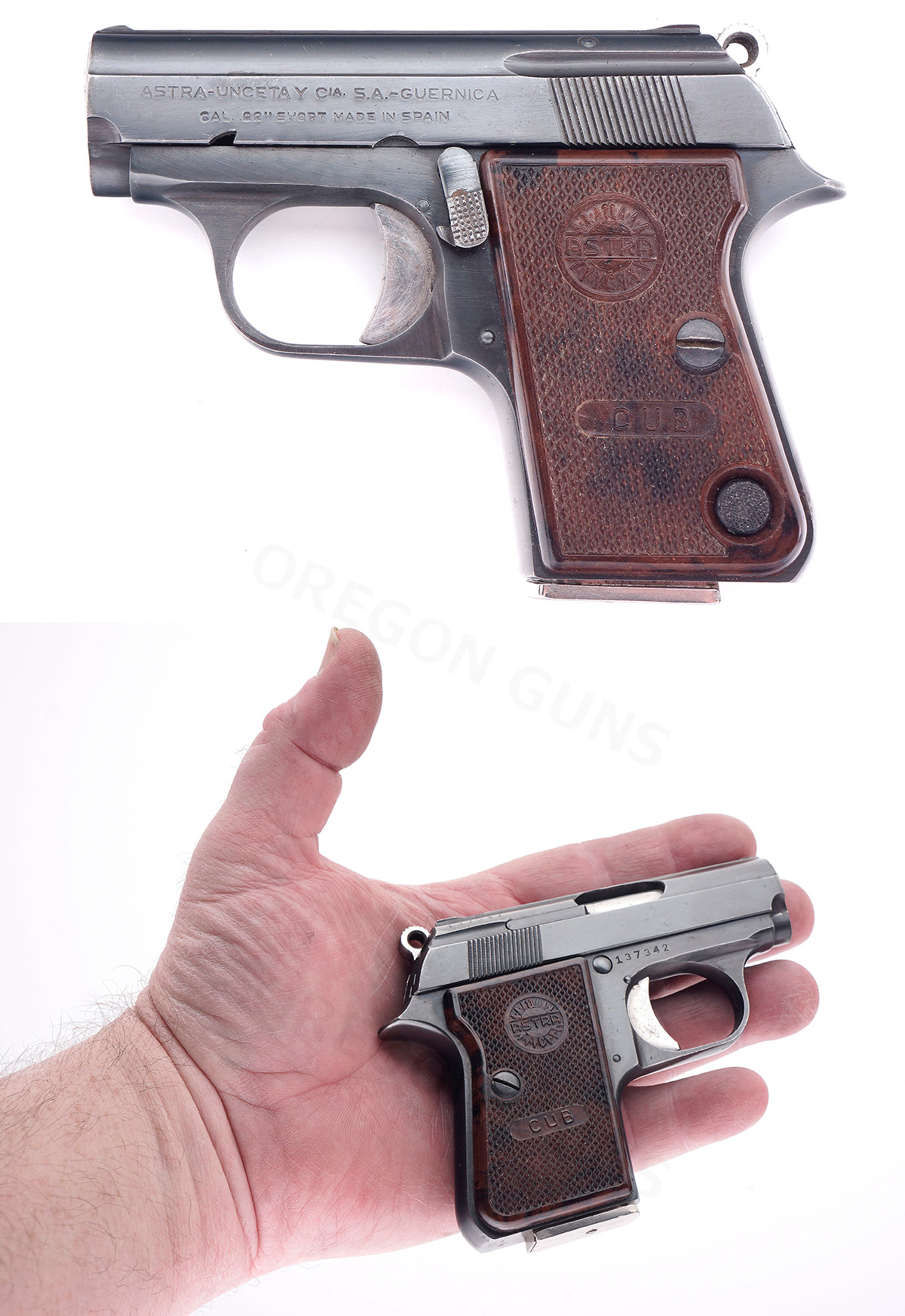 Astra-Unceta Model 2000 Cub Semi Pistol .22 Short Mfg 1943 C&R Ok Sn# 570192 .22 Short For Sale ...