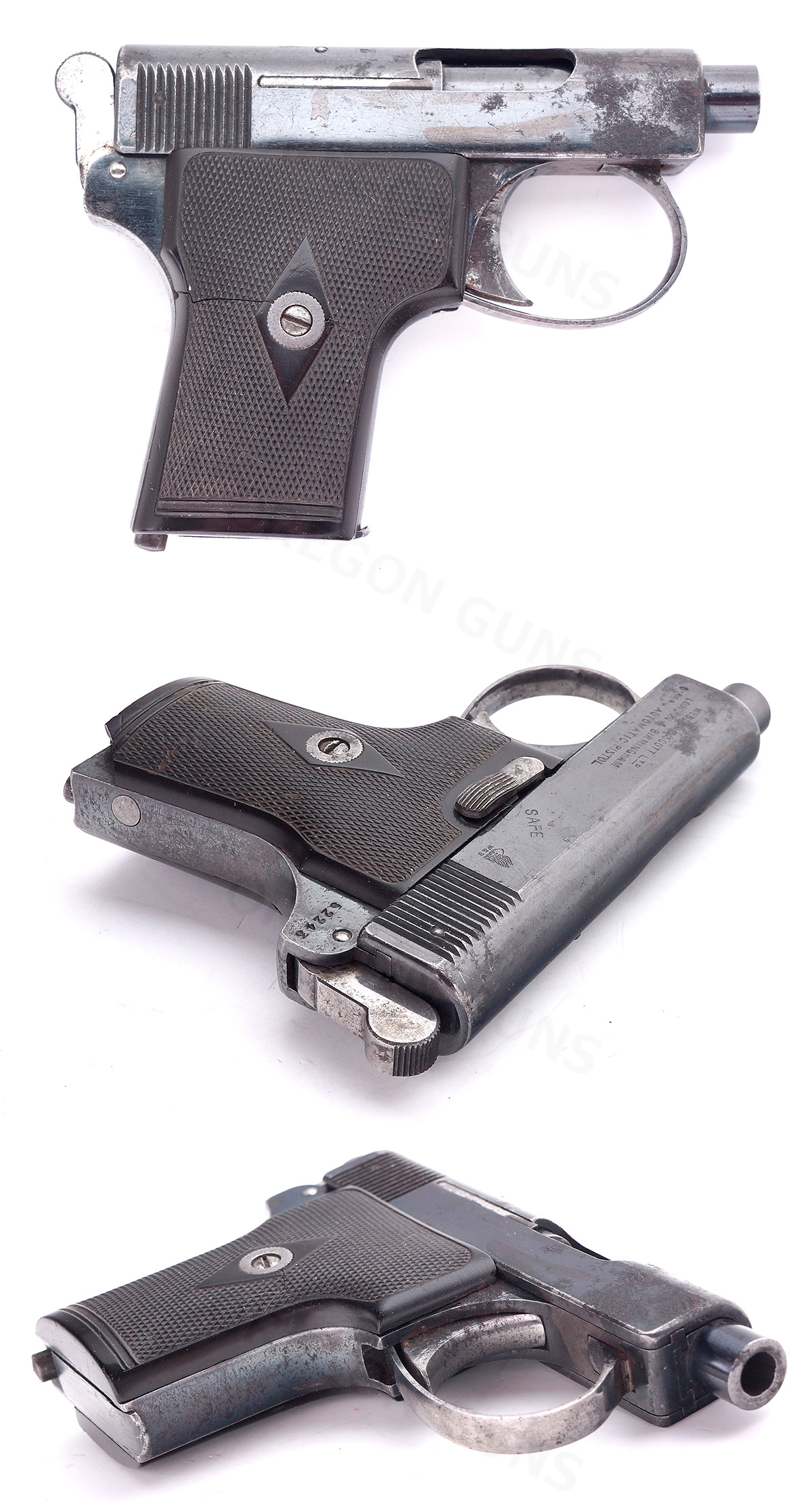 Webley & Scott - 1907 AUTO PISTOL 6.35MM AKA .25 ACP C&R OK SN# 52243 ...