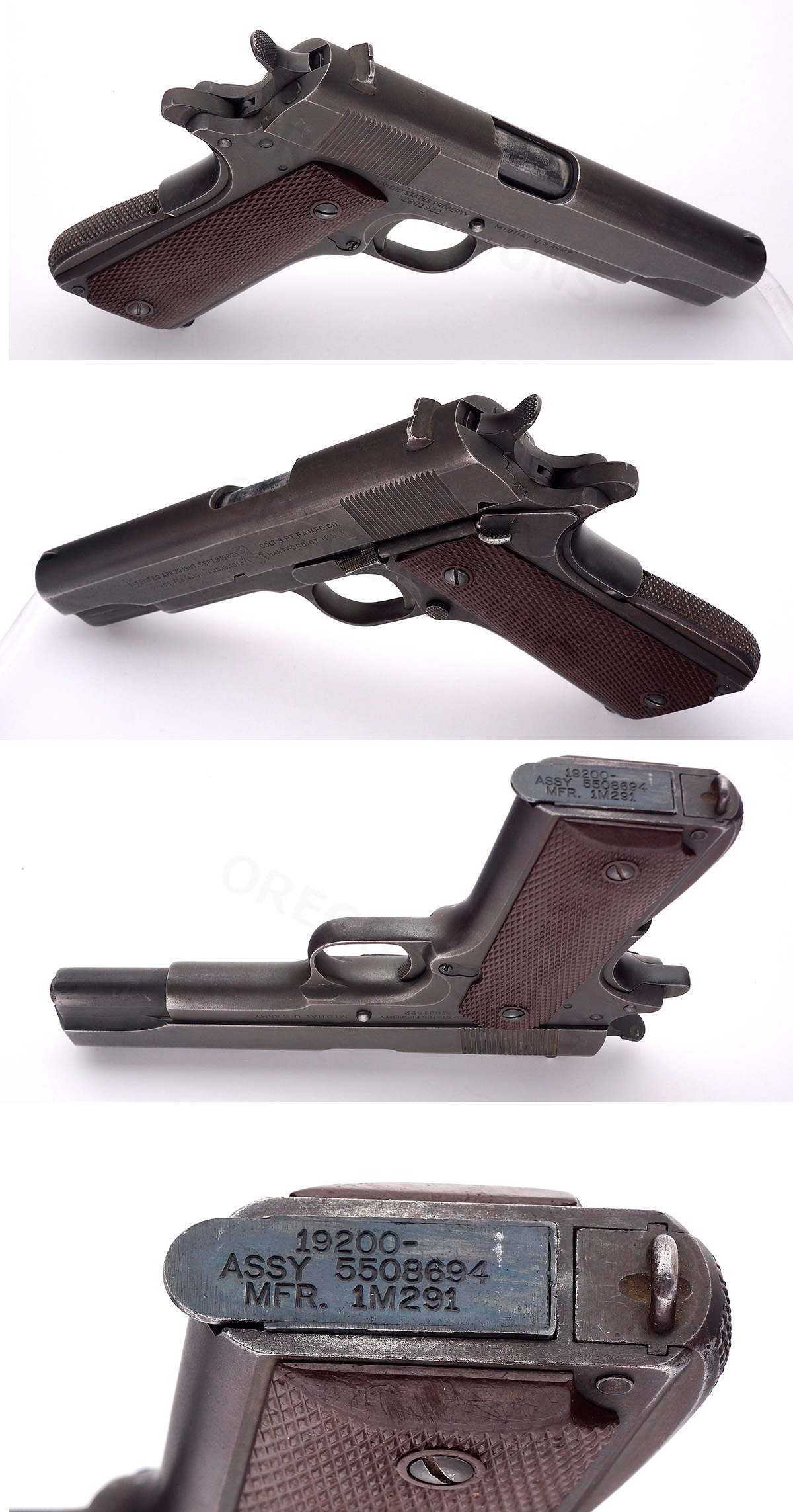 Colt 1911 A1 Wwii U.S. Army .45 Acp Wb Inspector Mark Semi Pistol 1942 ...