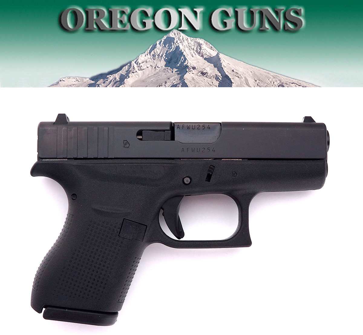 Glock Model 42 Sub-Compact .380 Acp Semi Pistol New In Box Sn# Afwu254 ...