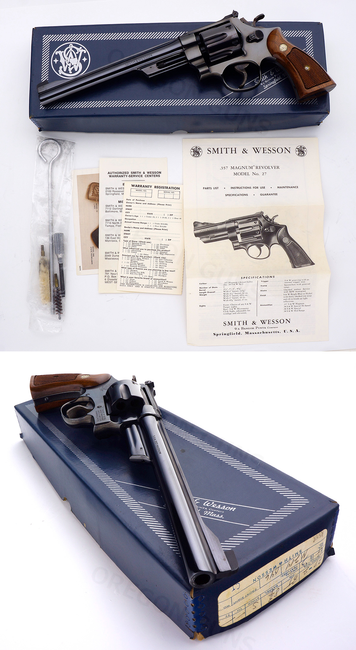 Smith & Wesson S&W Model 27-2 Target Revolver 8-3/8" Barrel .357 Mag ...