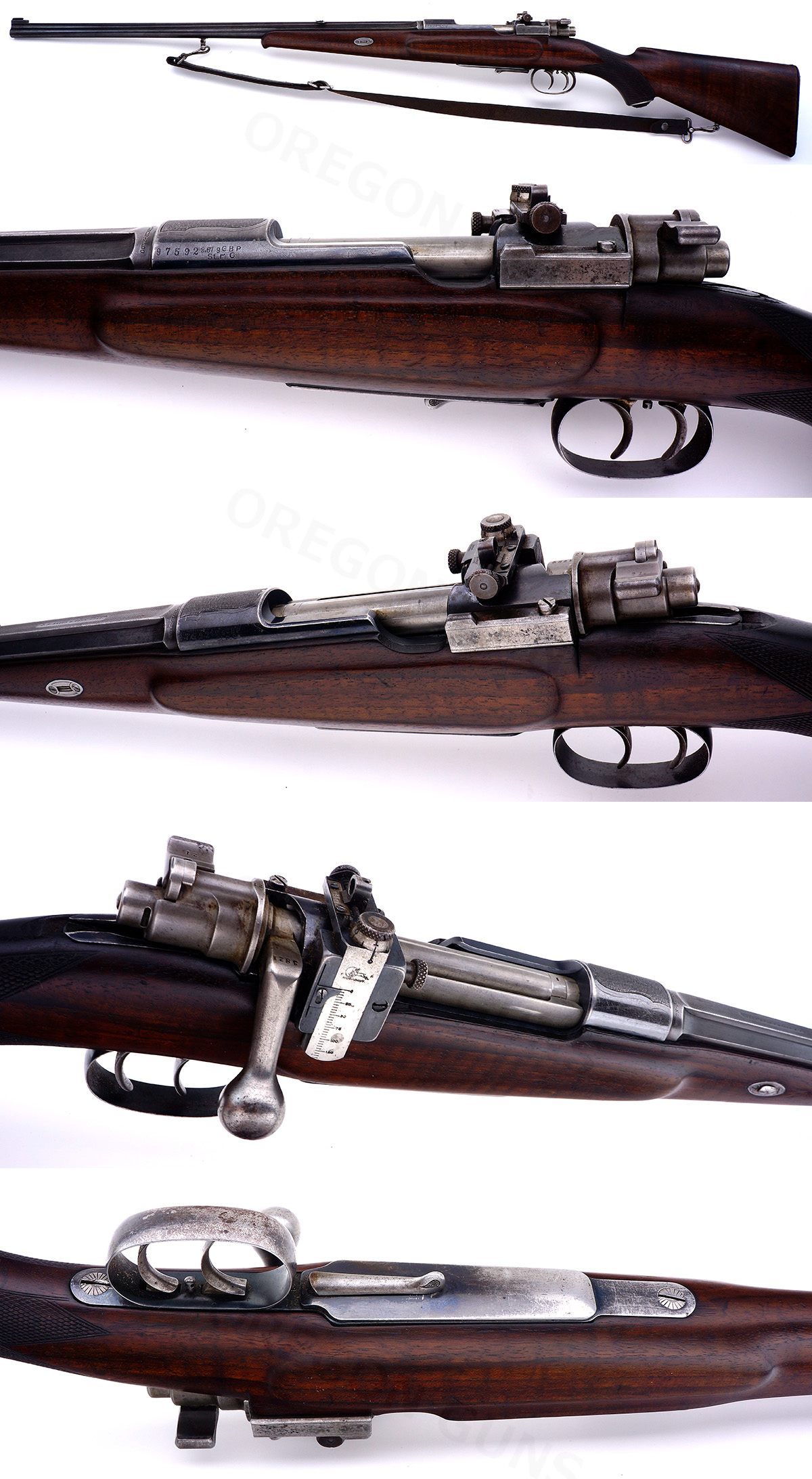 German Hunting Rifle Guss Stahl Krupp Essen Model 1909 Bolt Rifle 8.7mm ...