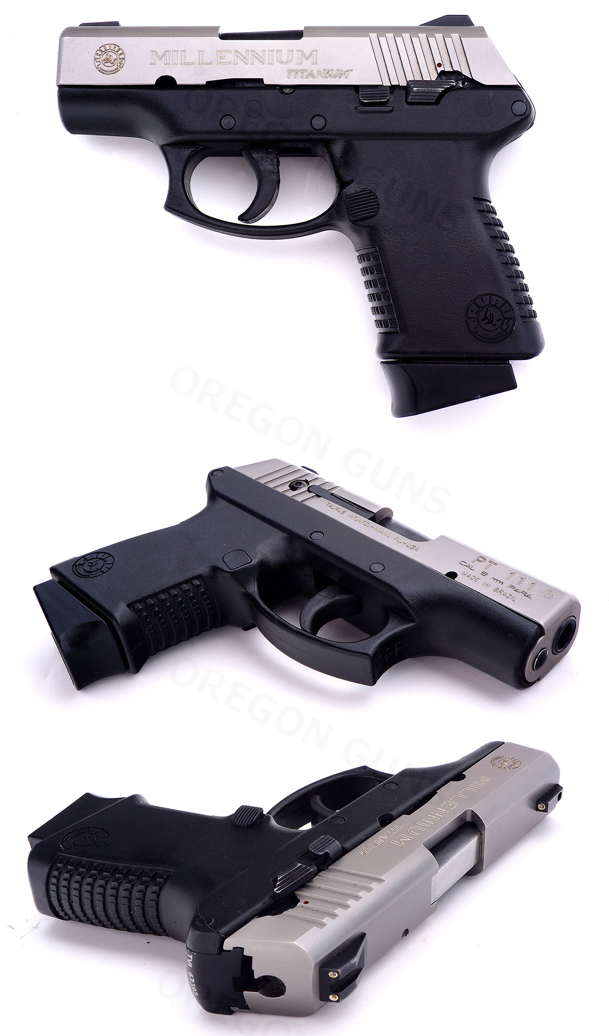 Taurus Pt 111 Millennium Titanium Semiauto Pistol 9mm 10+1 Shot Sn ...