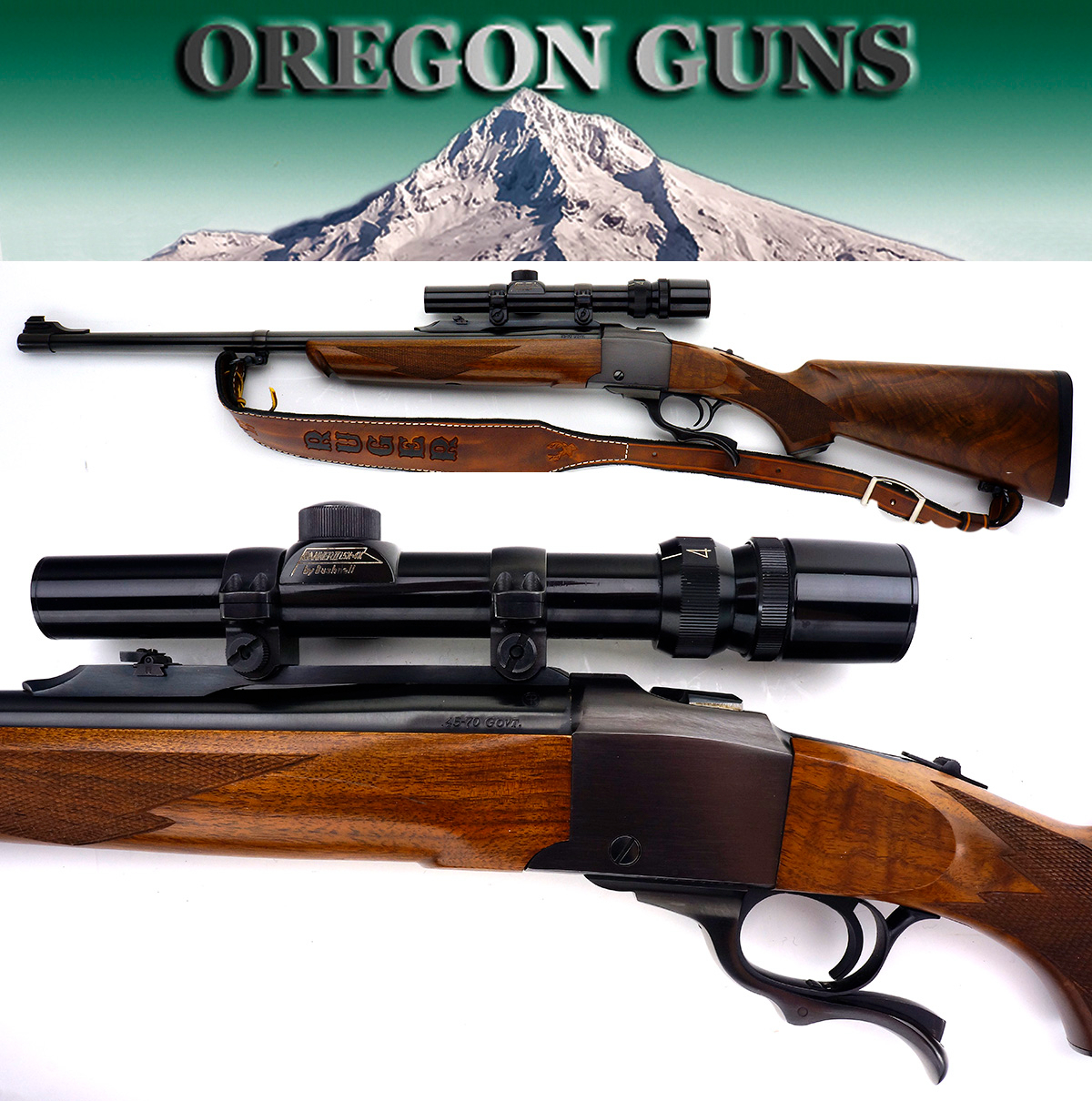 Sturm Ruger No. 1 Single Shot Lever Rifle .45-70 Gov W/Scope Mfg# 1327 ...