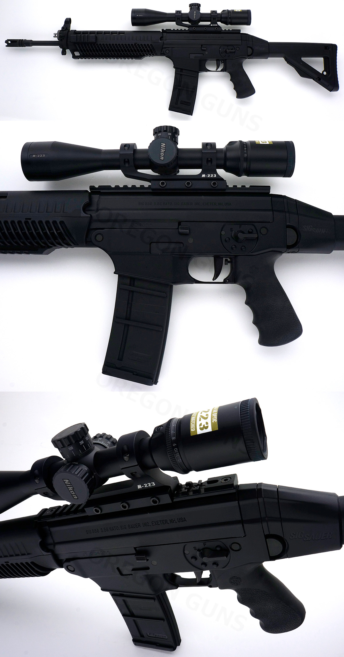 Sig Sauer Sig556 Ar-15 Type Rifle Tri-Rail 5.55, Nikon M223 Scope, Pmag ...