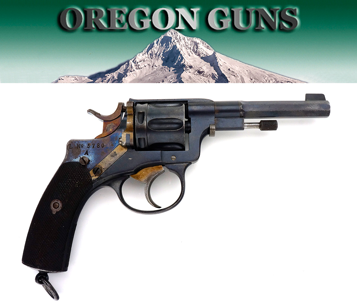 Swedish Husqvarna Nagant Officers Model 1887 Ptb Double Action Revolver ...