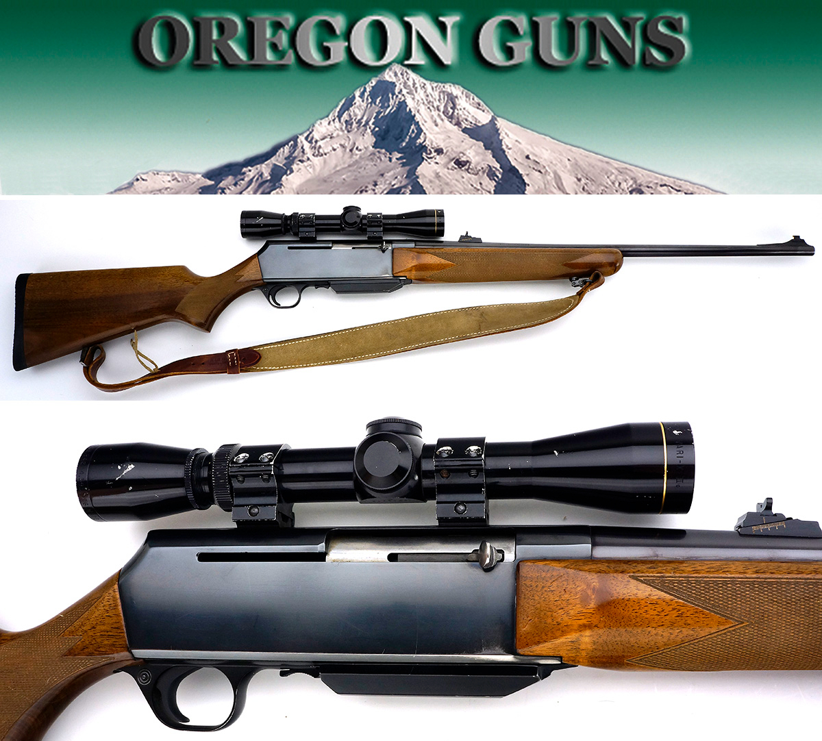 Browning BAR SEMI RIFLE .338 WINCHESTER MAG MFG 1990 WITH LEUPOLD SCOPE ...