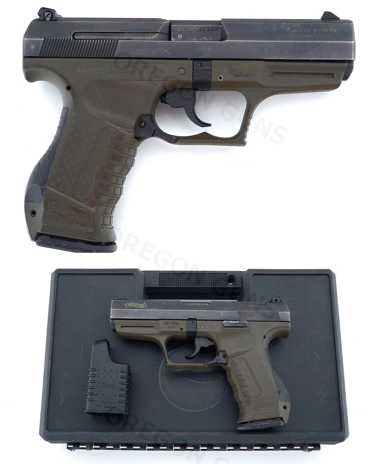 Walther P99 SEMIAUTOMATIC .40 S&W PISTOL OD GREEN FRAME HIGH CAP ...