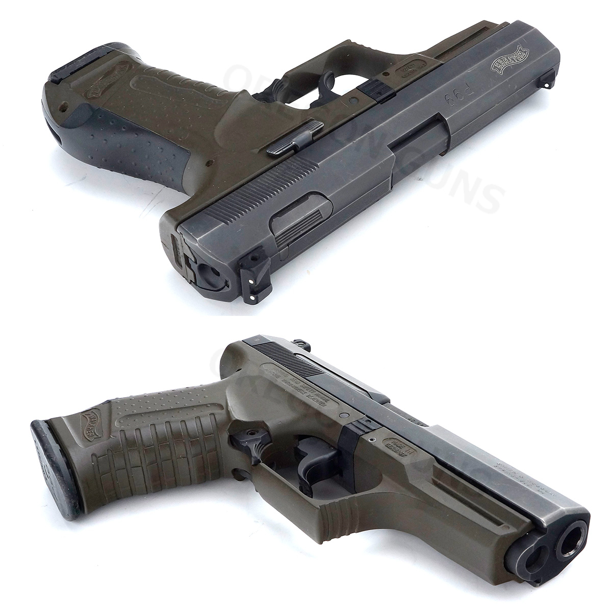 Walther P99 SEMIAUTOMATIC .40 S&W PISTOL OD GREEN FRAME HIGH CAP ...
