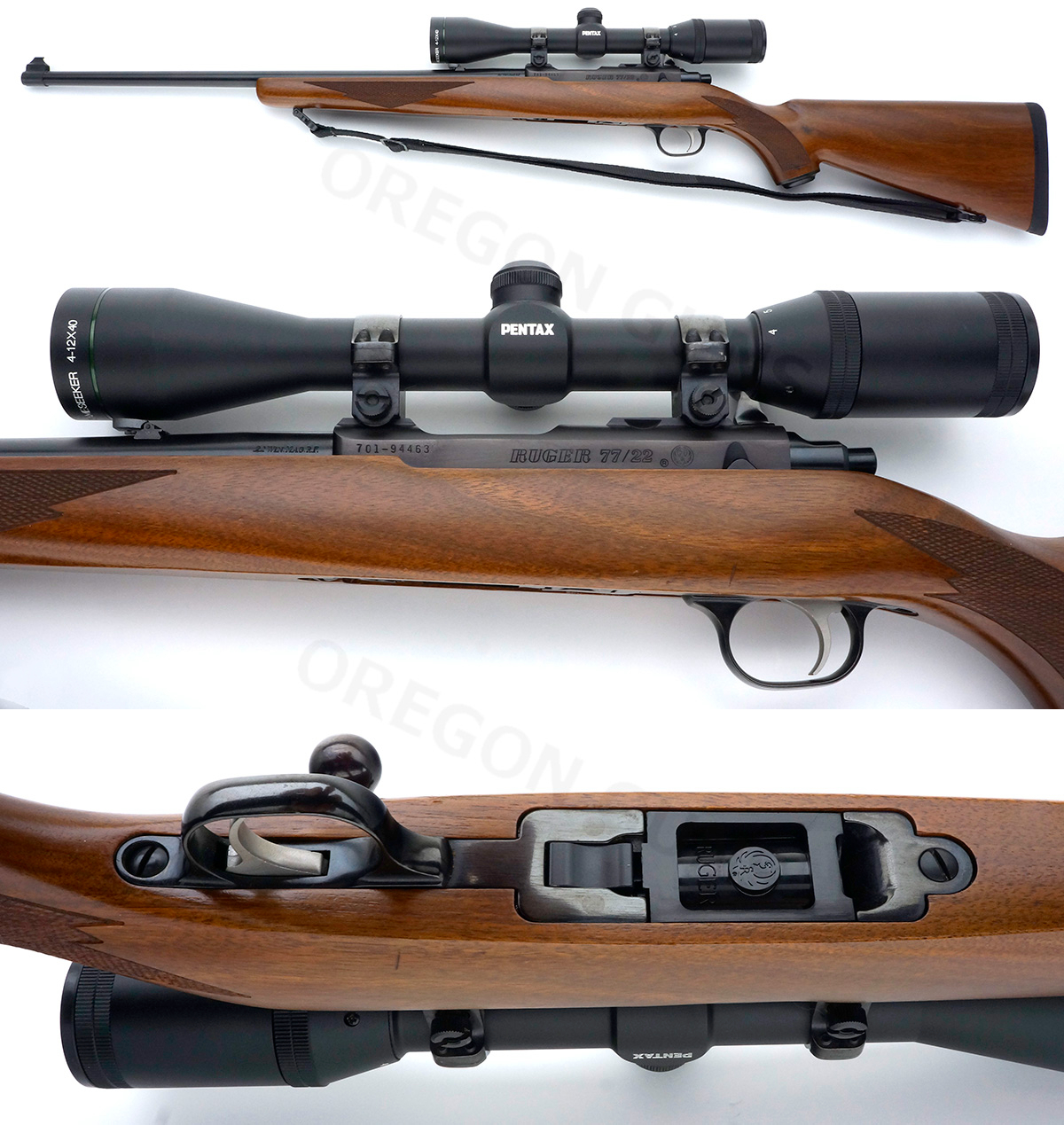 Ruger M77/22 Bolt Rifle .22 Magnum With Pentax Scope Beautiful ...