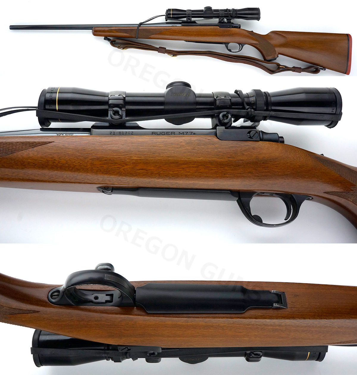 STURM RUGER M77 BOLT RIFLE WITH LEUPOLD SCOPE .243 WINCHESTER MFG. 1974 C&R OK SN# 71-01702 .243 ...