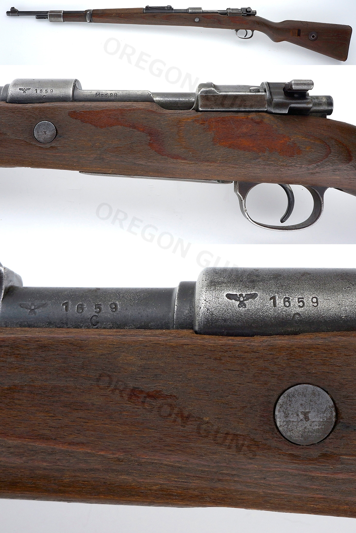 Mauser Wwii German K-98 Nazi Marked 8mm Made 1941 With Bayonet C&R Sn# 1659 C 8mm Mauser For ...