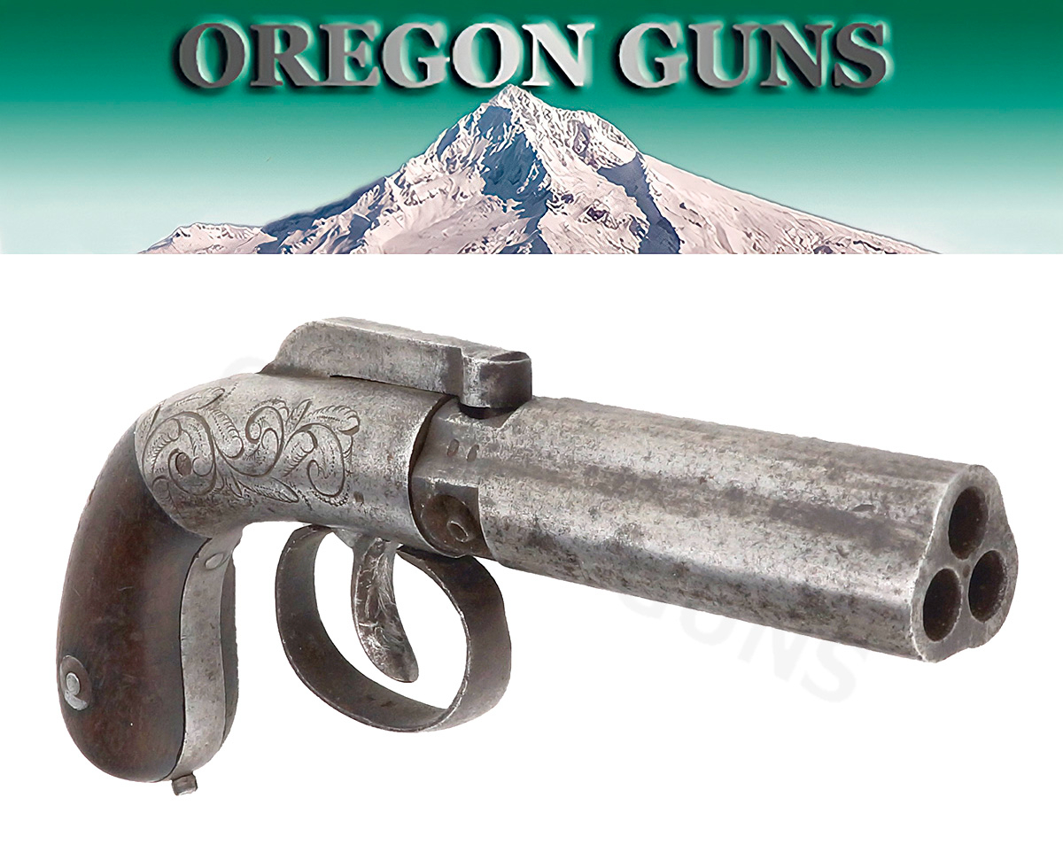 Manhattan Firearms Co Ny. Three Barrel Pepper Box .28 Cal Percussion ...