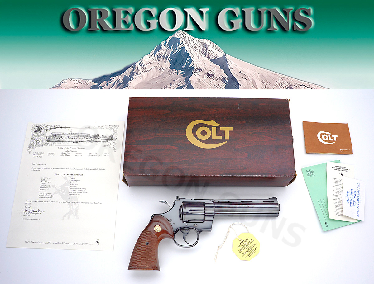 Colt - Python Royal Blue .357 Mag Revolver 6 Inch Barrel Excellent ...