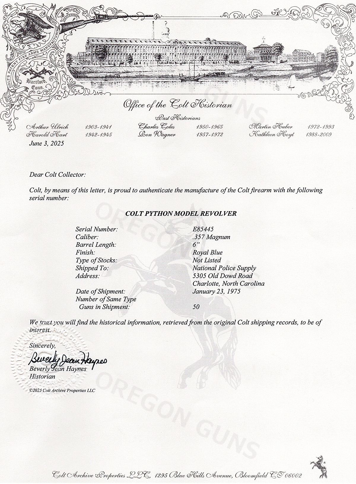 Colt - Python Royal Blue .357 Mag Revolver 6 Inch Barrel Excellent ...