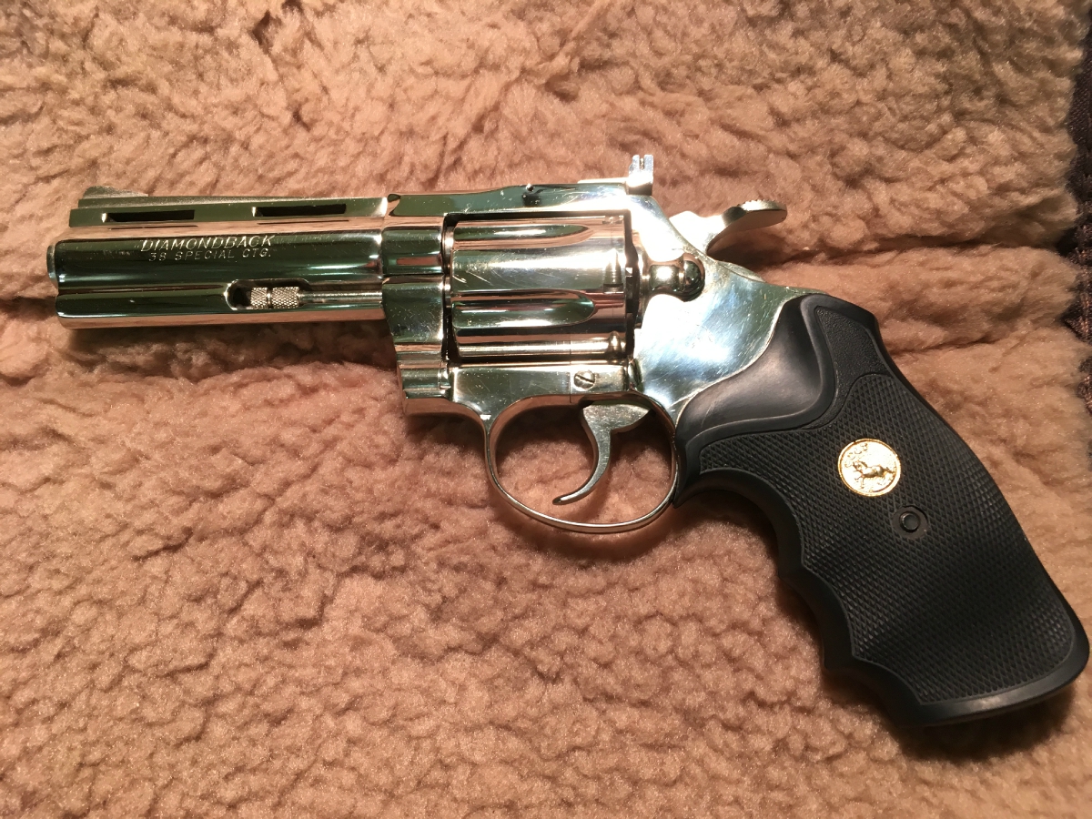 Colt Nickel Plated Diamond Back Revolver. For Sale at GunAuction.com ...