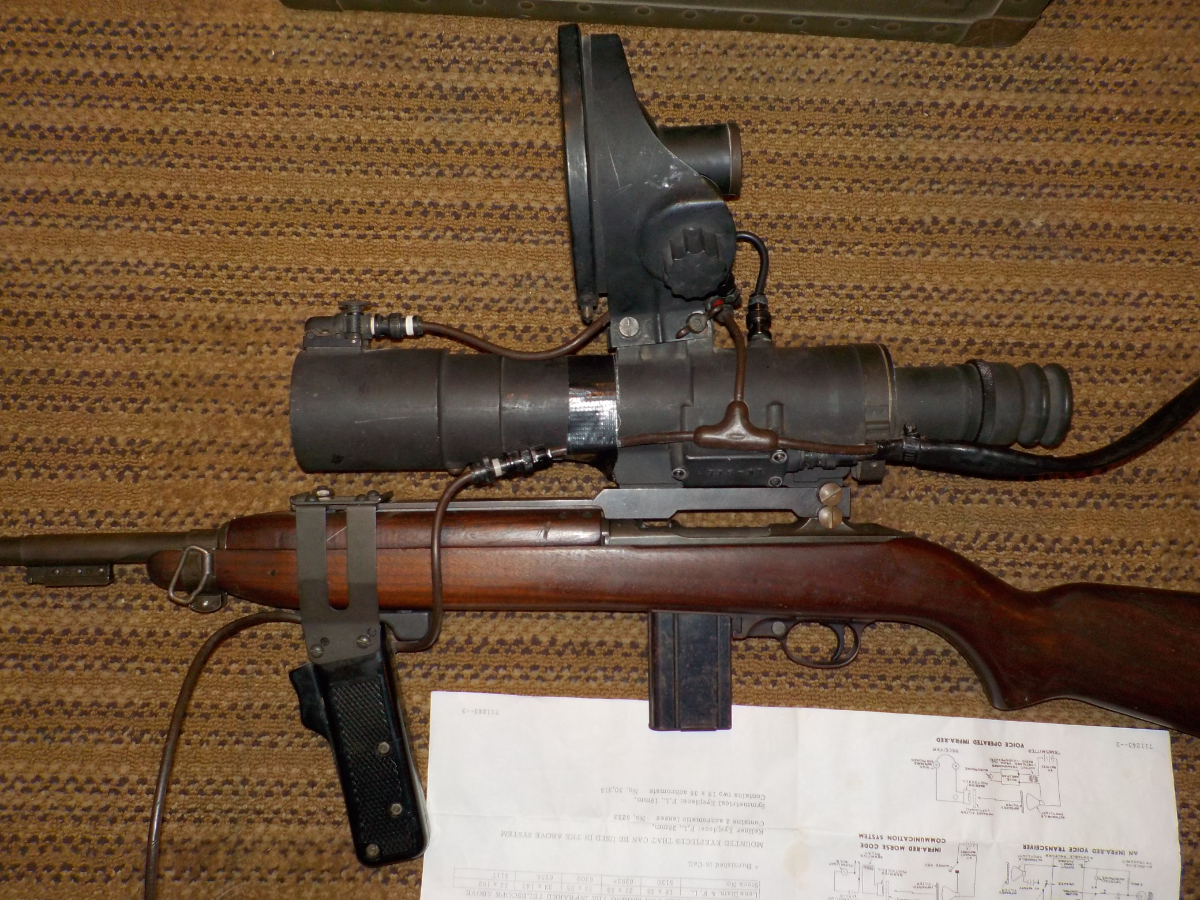 US M-3 INFRARED M1 CARBINE (INLAND) SNIPER SCOPE CASE WITH BATTERY ...